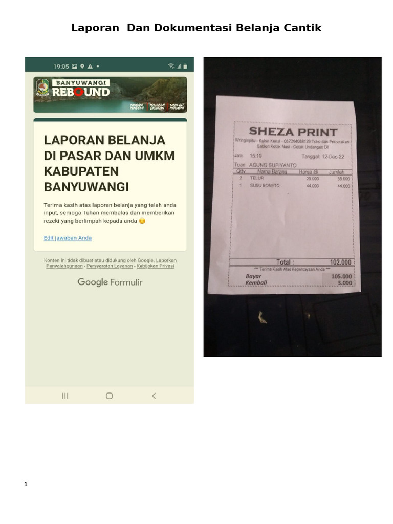 11.laporan Dan Dokumentasi Belanja Cantik | PDF