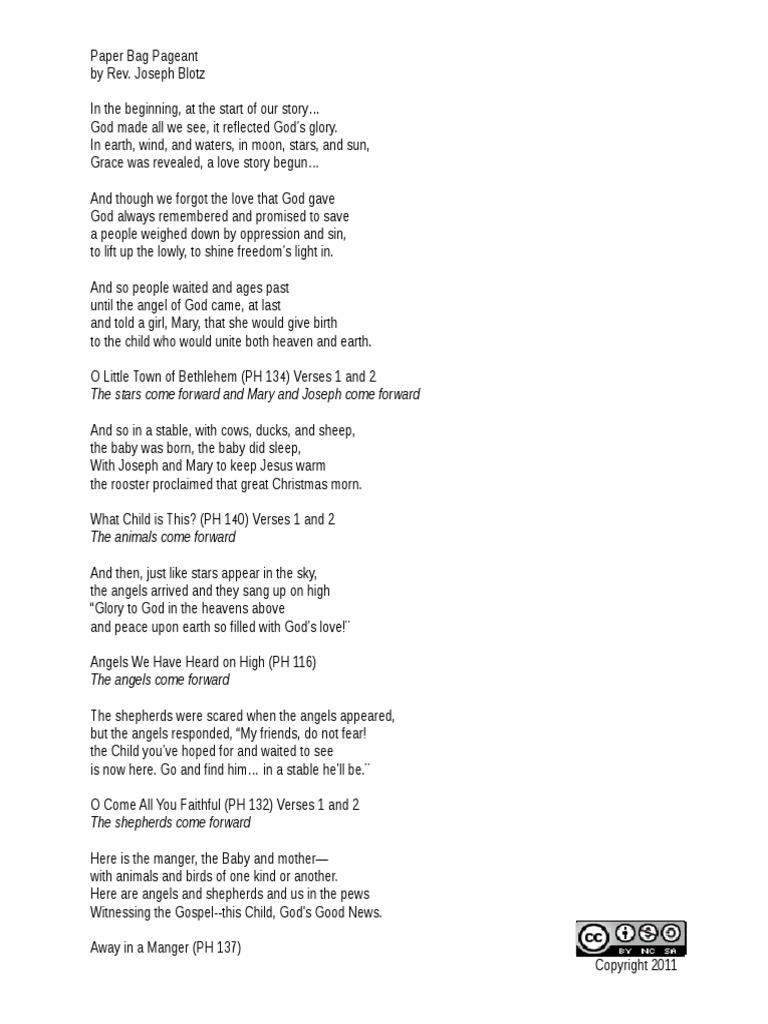 11 Blotz Christmas Pageant Poem | PDF