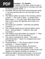 Analysis Guide for "Those Winter Sundays" | PDF | Reading Comprehension ...