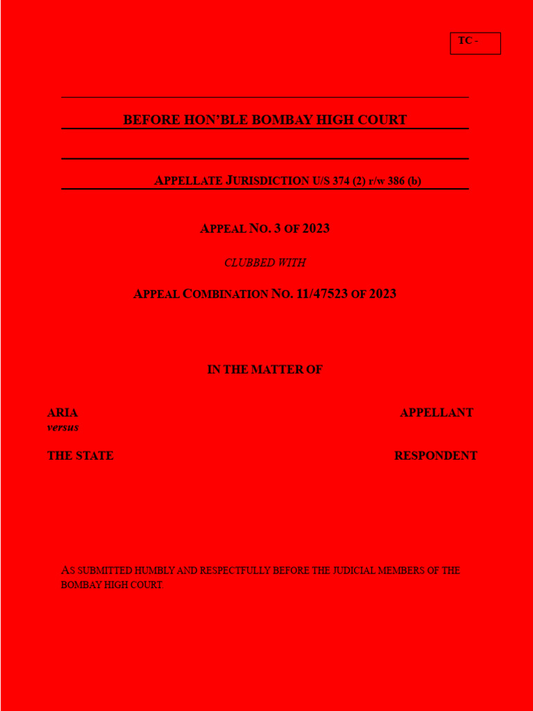 Respondent Memorial (1) .FINAL PAGES | PDF | Burden Of Proof (Law ...