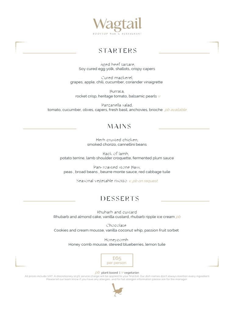 WAG SET Menu 270324 | PDF | Sauce | Foods