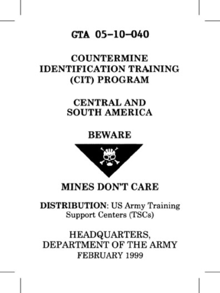 GTA 05-10-040 (FOUO) Countermin - Army | PDF | Fuze | Explosive Weapons