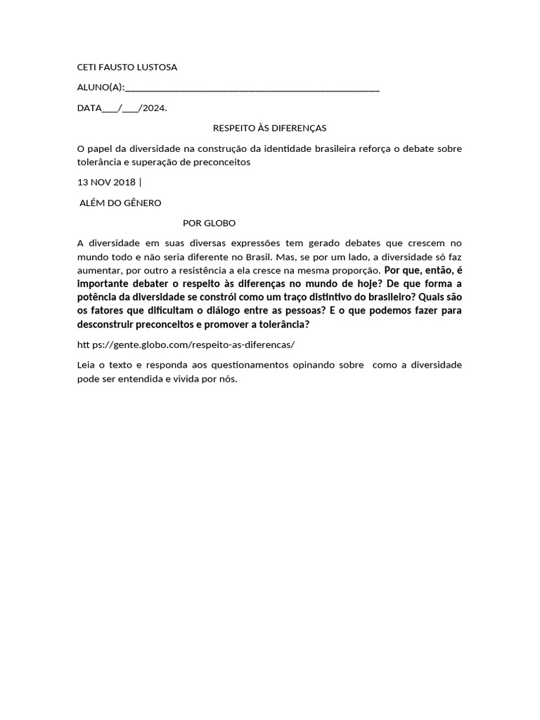 Atividade 3 Série CETI Fausto Lustosa Projeto de Vida | PDF