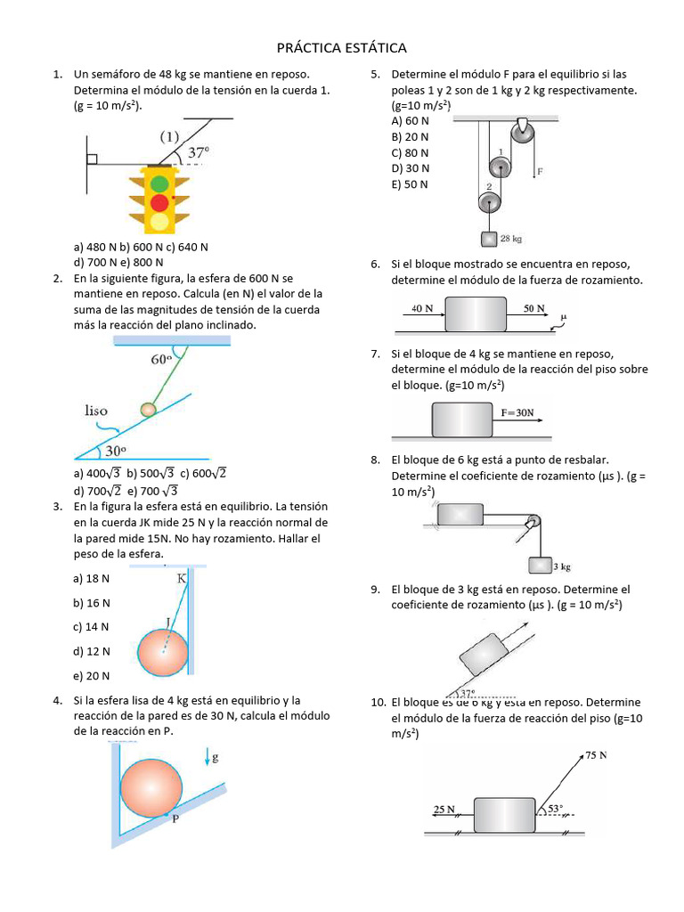 Práctica Estática II | PDF