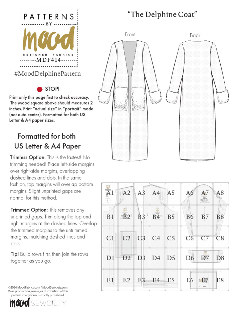 Delphine Coat Sewing Pattern Guide | PDF | Chess Openings | Chess Theory