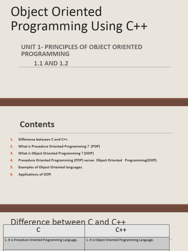 OOP1.1 and 1.2 | PDF | Object Oriented Programming | Class (Computer Programming)