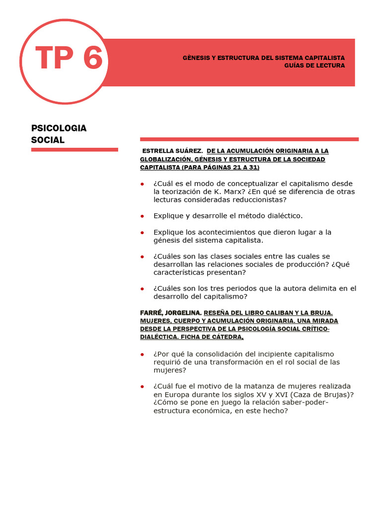 TP 6 Guias de Lectura Suarez y Farré | PDF | Política | Historia