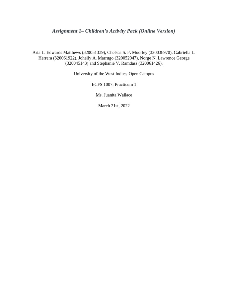 Children's Activity Pack | PDF