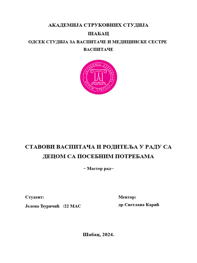 Jelena Djuricic - Master Rad | PDF