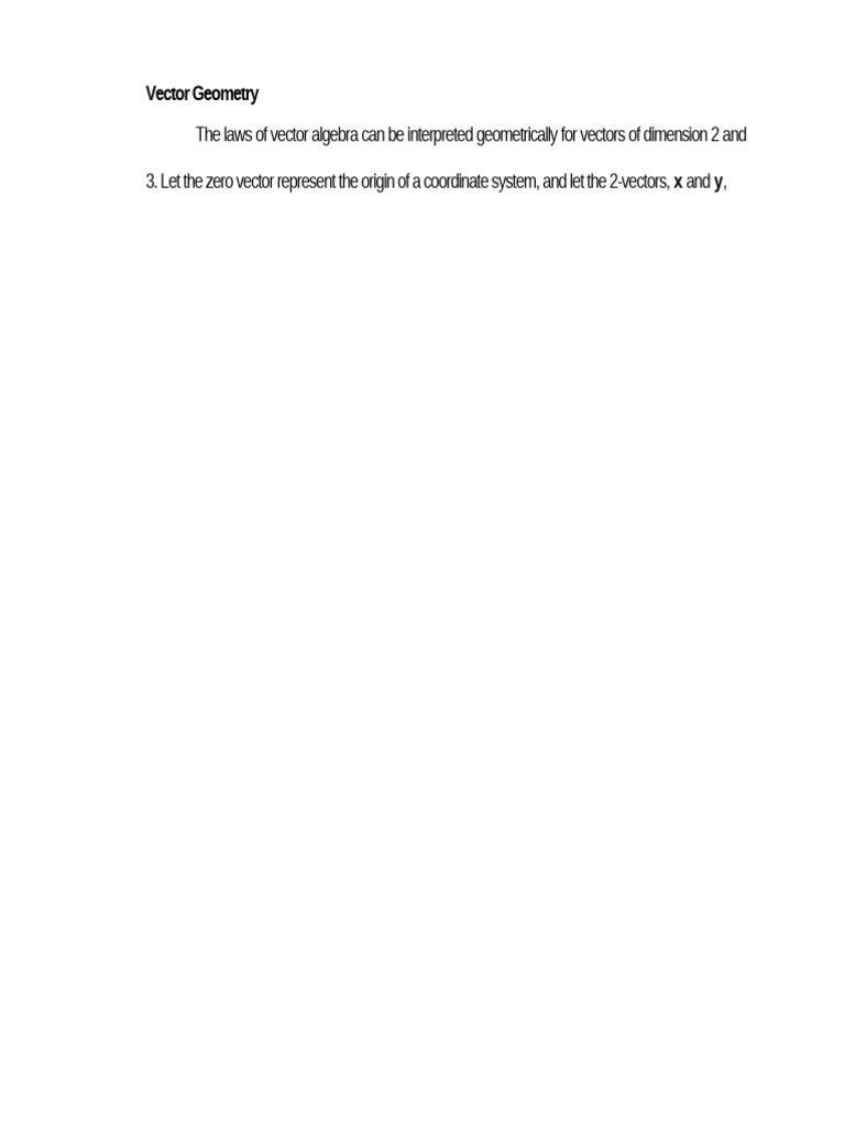 Vector Geometry Pdf Euclidean Vector Euclidean Geometry