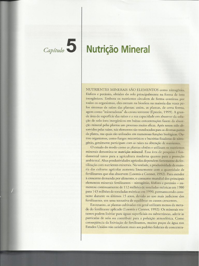 Cap 5 - Nutrição Mineral | PDF