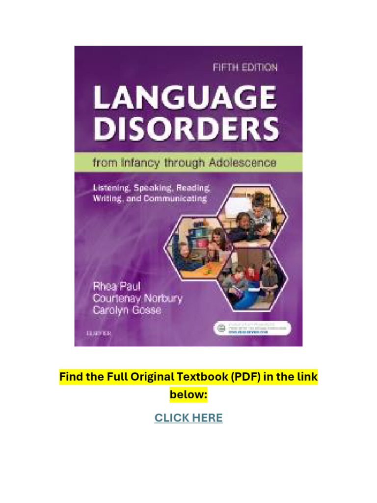Language Disorders From Infancy Through Adolescence 5th Edition PDF ...