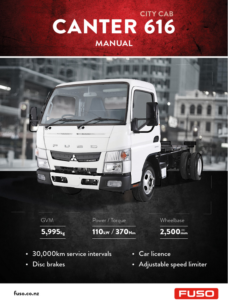 Fuso NZ Canter 616 City Cab 170505 MR 0 | PDF | Truck | Manual Transmission