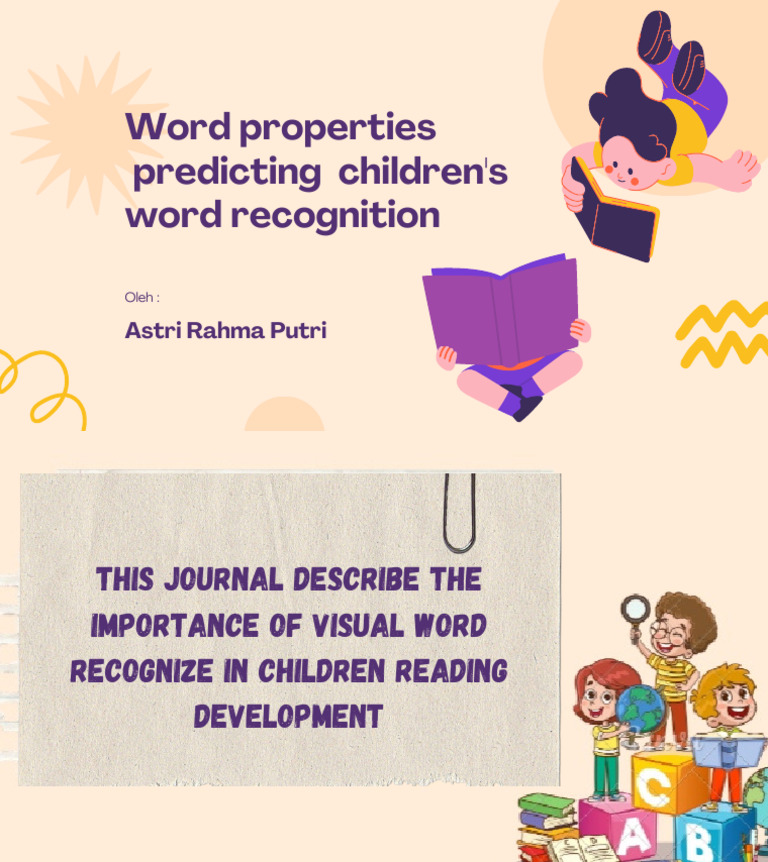 Word Properties Predicting Children's Word Recognitions | PDF | Career ...