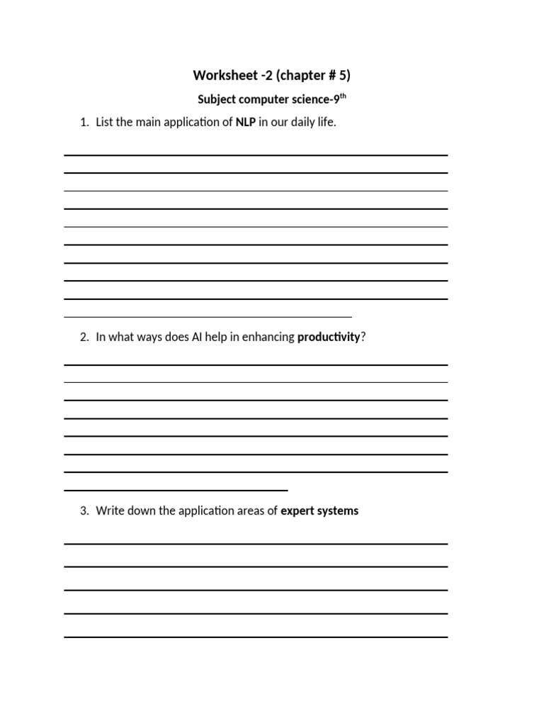 Worksheet 2 Ch5 | PDF