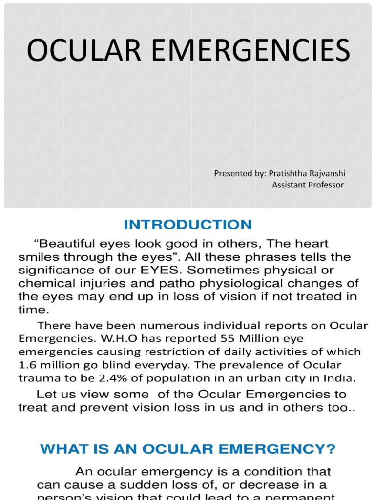Ocular Emergencies | PDF