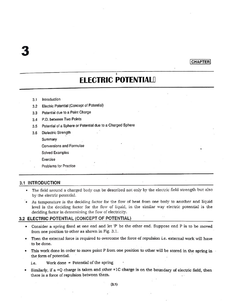 CH-3 Electric Potential | PDF