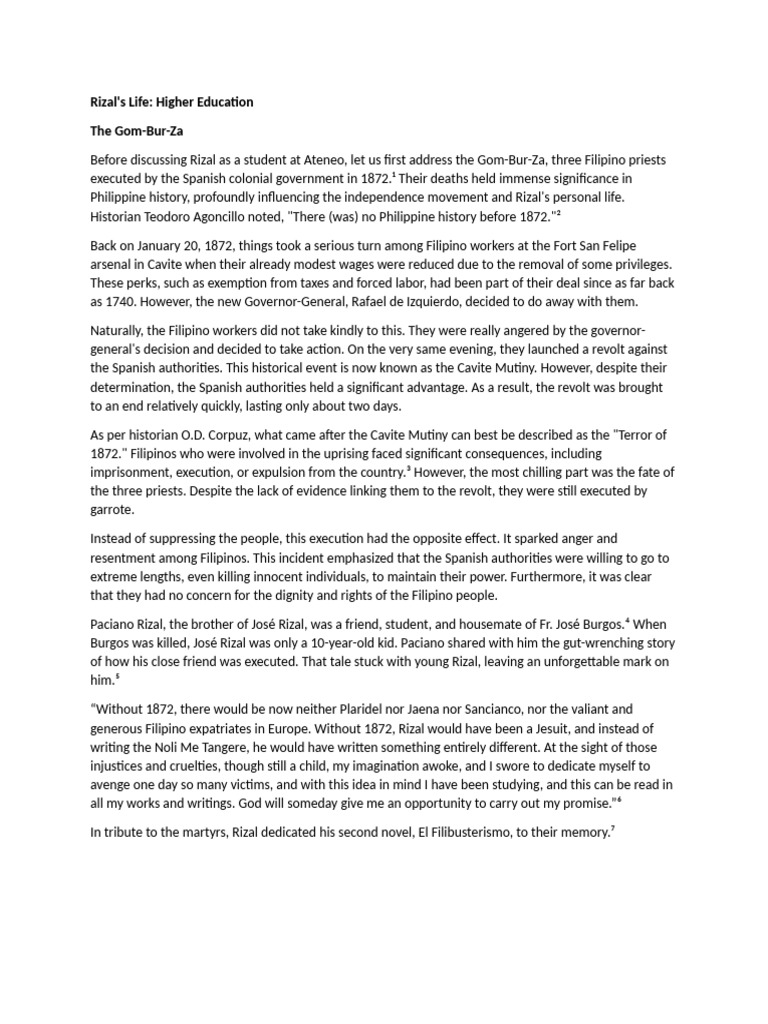 Rizal's Higher Education Journey | PDF | History