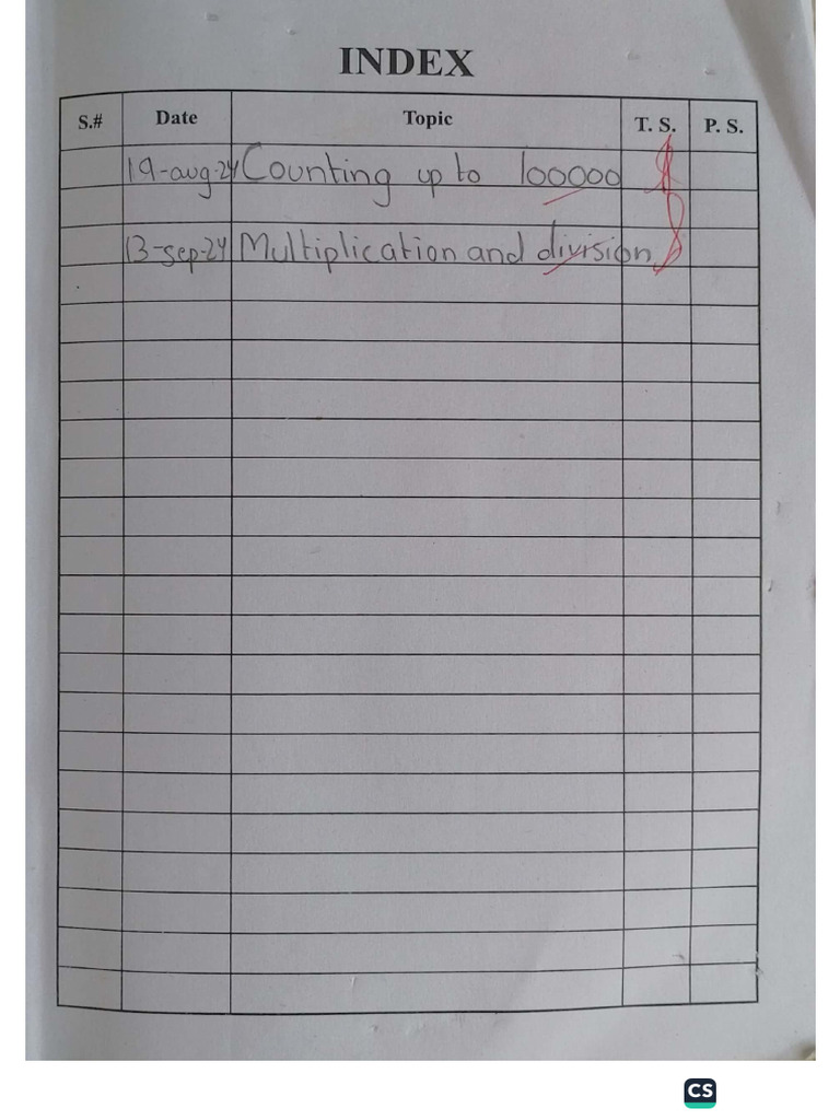 Mathematics Copy Work Class 4 - 1 | PDF