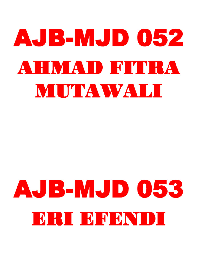 Data Pemegang Unit MJ | PDF