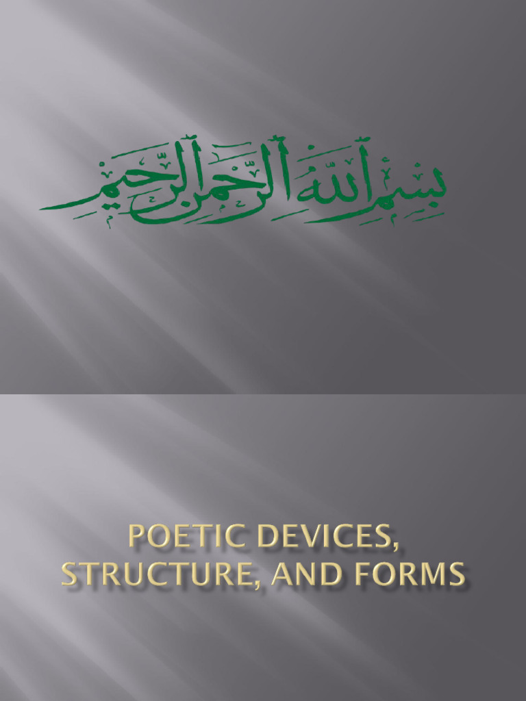 Poetic Devices, Structure and Forms of Poetry | PDF | Poetry | Rhyme
