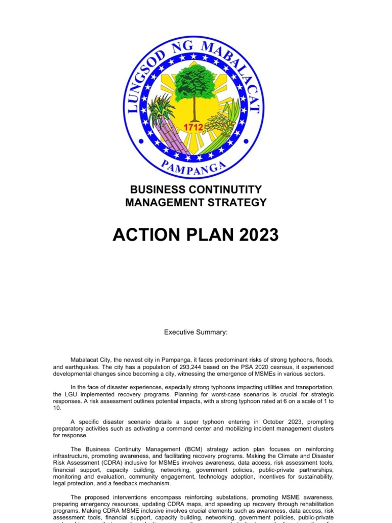 BCP 2023 | PDF | Disaster Risk Reduction | Small And Medium Sized Enterprises