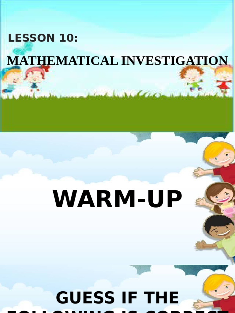LESSON 10 Mathematical Investigation | PDF
