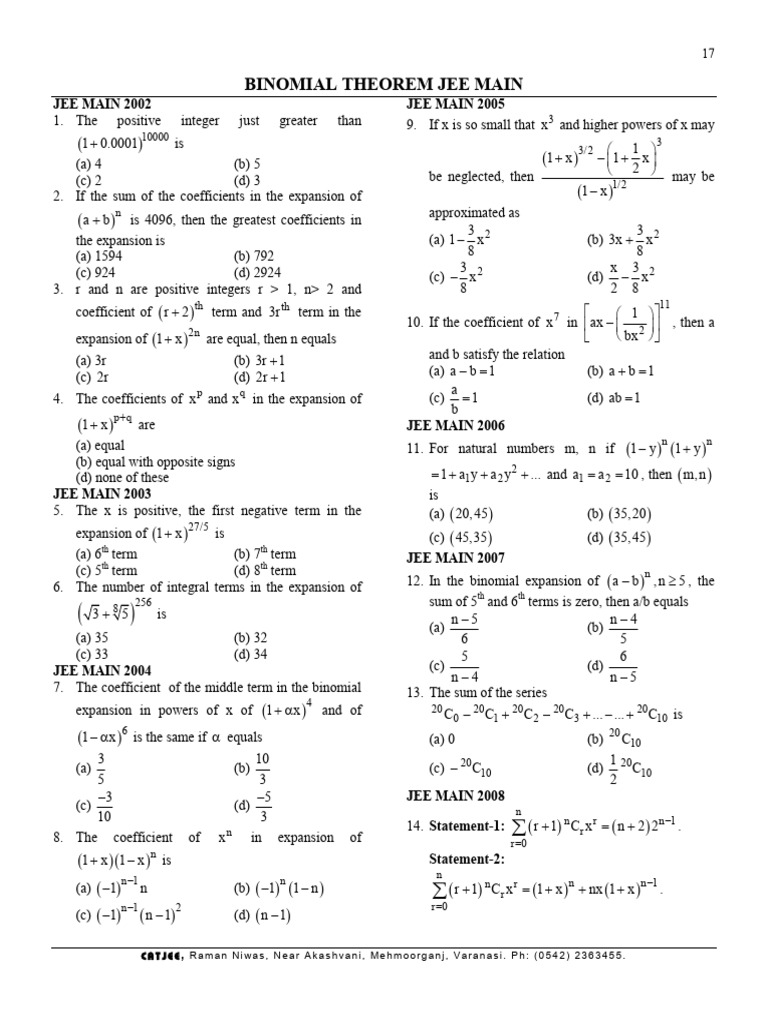 Binomial Theorem Qustion Bank | PDF | Numbers | Numerical Analysis