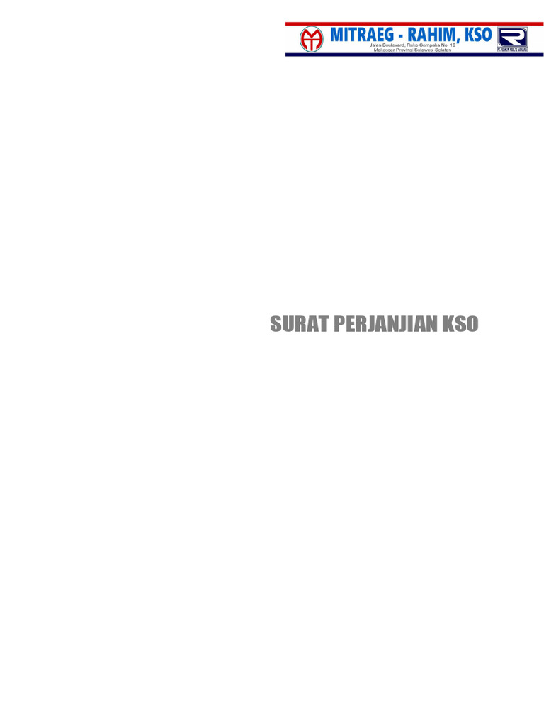 Surat Perjanjian KSO | PDF