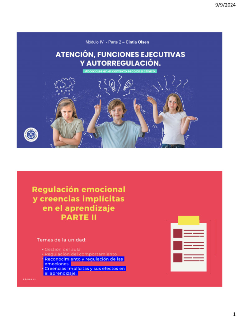 Presentacion - Atencion Funciones Ejecutivas y Autorregulacion - Modulo ...