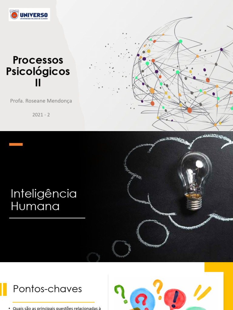 Processos II Inteligência 1 | PDF | Quociente de inteligência | Inteligência