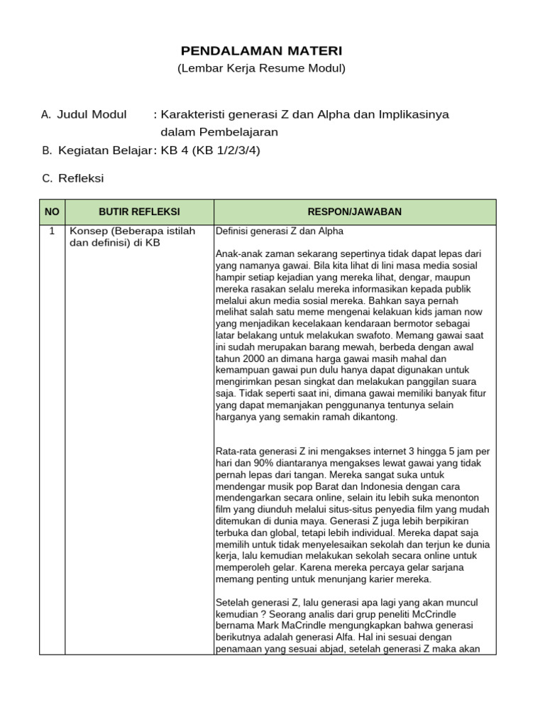 LK - Resume Pendalaman Materi PPG KB-4 Admiral | PDF