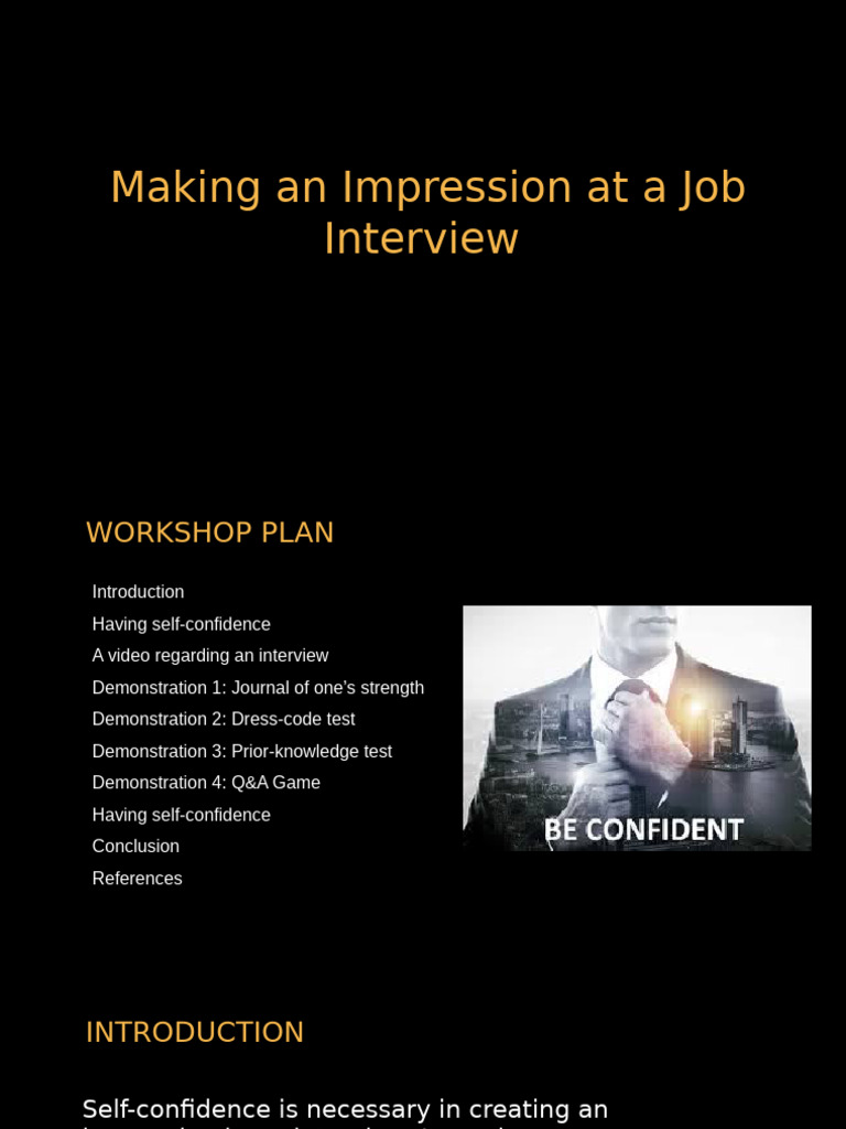 Job Interview Confidence Workshop Plan | PDF | Job Interview | Psychology