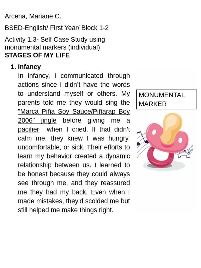 Arcena. Activity 1.3 - Self Case Study Using Monumental Markers ...