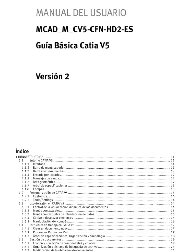 Manual de Usuario Catia V5 MCAD - M - CV5-CFN-HD2-ES | PDF