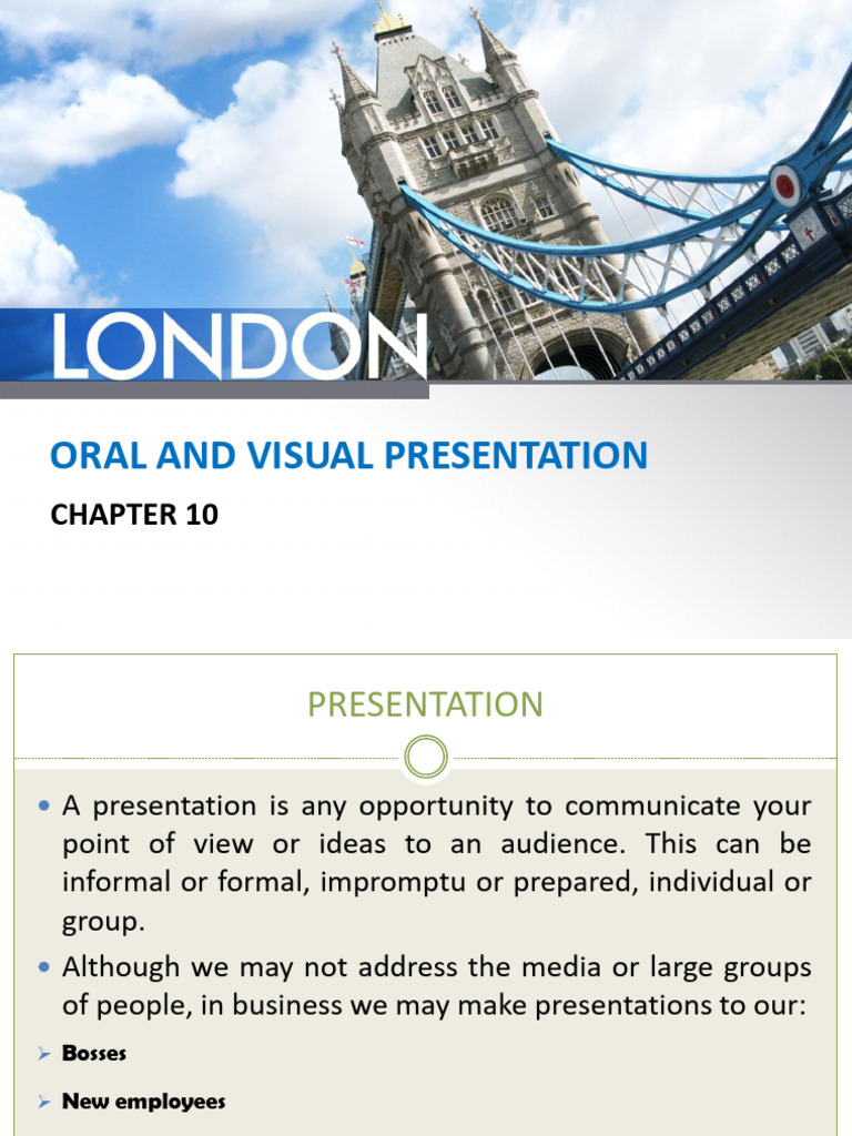 Chap 10 - Oral and Visual Presentaion | PDF | Chart | Public Speaking