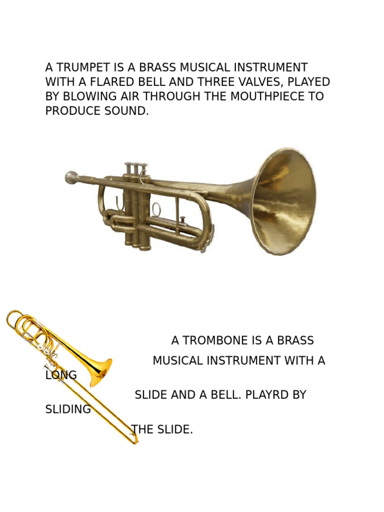 A Trumpet Is A Brass Musical Instrument With A Flared Bell and Three ...