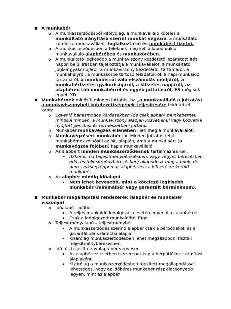 Munkajog 2 ZH | PDF