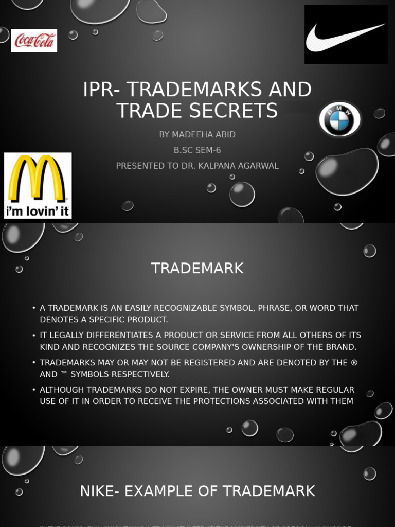 Ipr - Trademarks and Trade Secrets | PDF | Nike