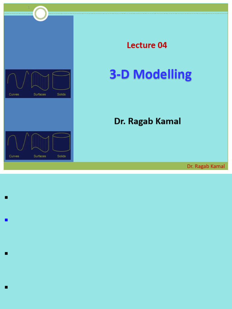 Lec 5 CAD-3-D Modeling | PDF