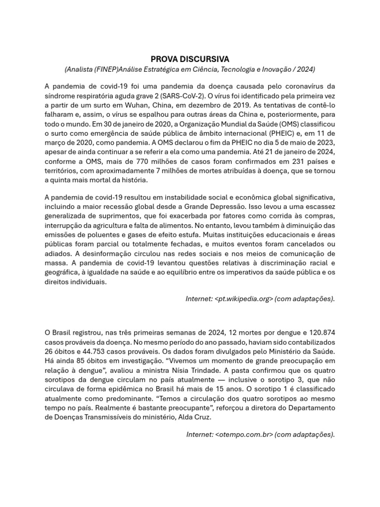 Simulado Sábado - Discursiva | PDF