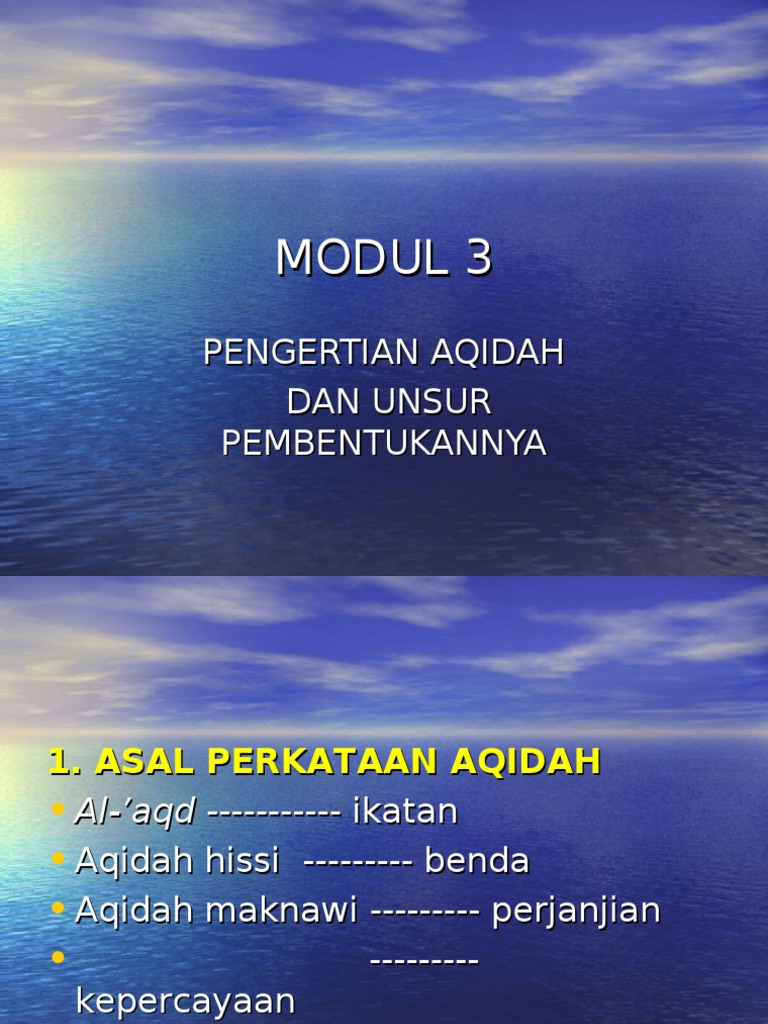 Pengertian dan Unsur Aqidah Islam | PDF