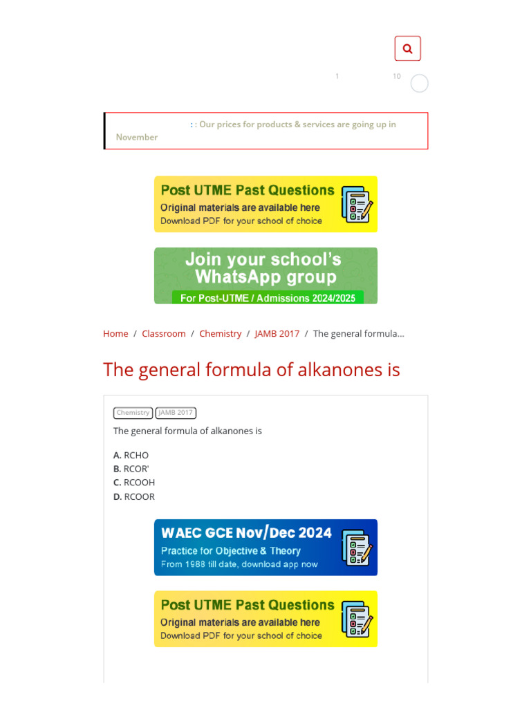 The General Formula of Alkanones Is - Myschool | PDF | Ketone ...