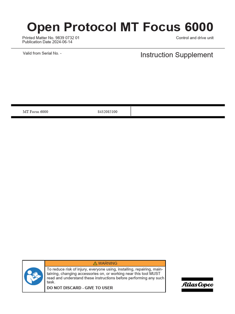 OP MT Focus 6000 Instructionn Supplement | PDF | Transmission Control Protocol | Power Supply