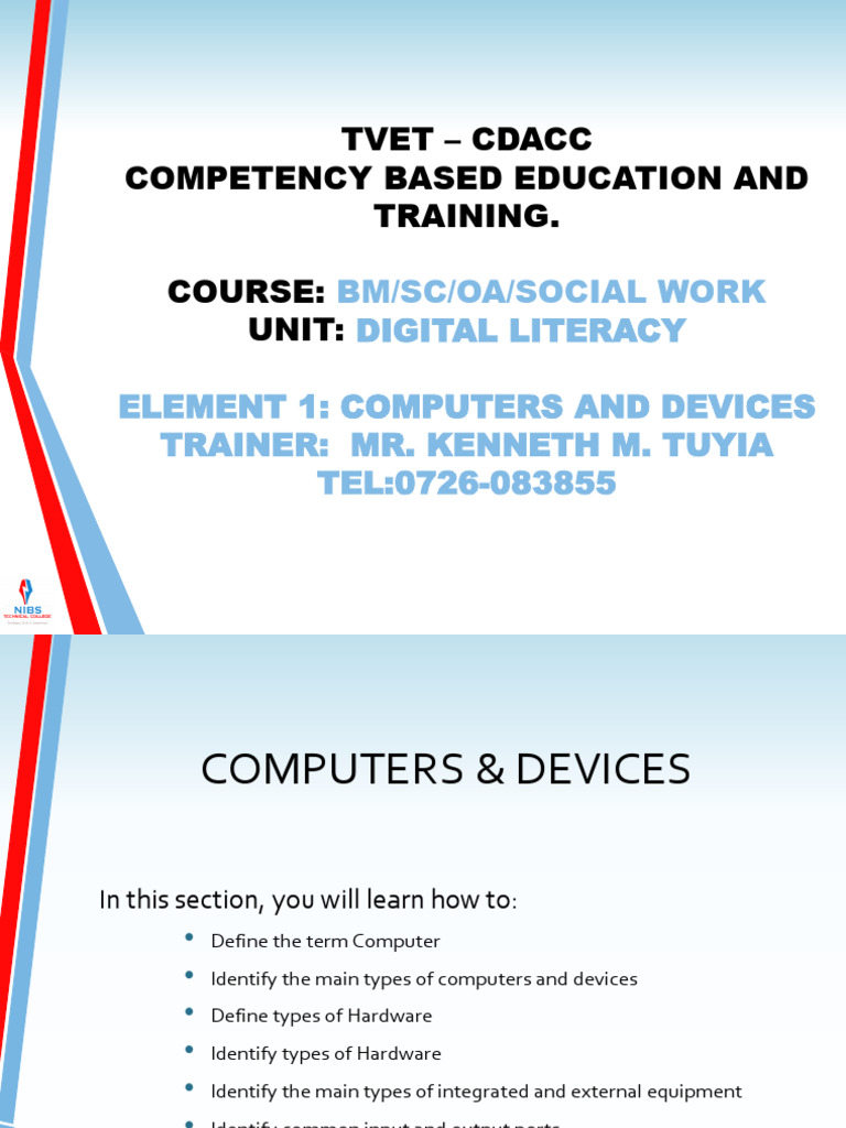 Digital Literacy Lesson 1-Computers and Devices | PDF | Tablet Computer ...