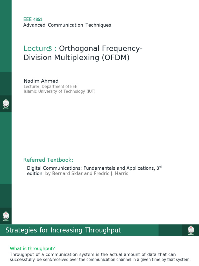 Lecture 3 - Orthogonal Frequency-Division Multiplexing (OFDM) | PDF | Orthogonal Frequency ...