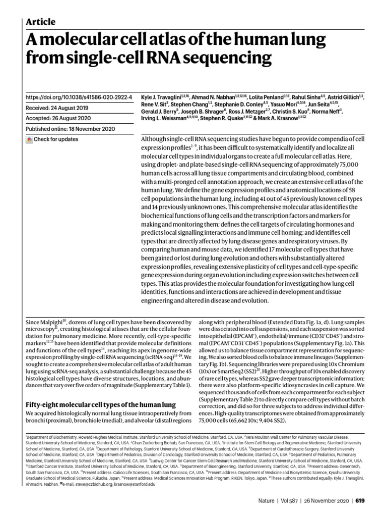 A Molecular Cell Atlas of The Human Lung From Single-Cell RNA ...