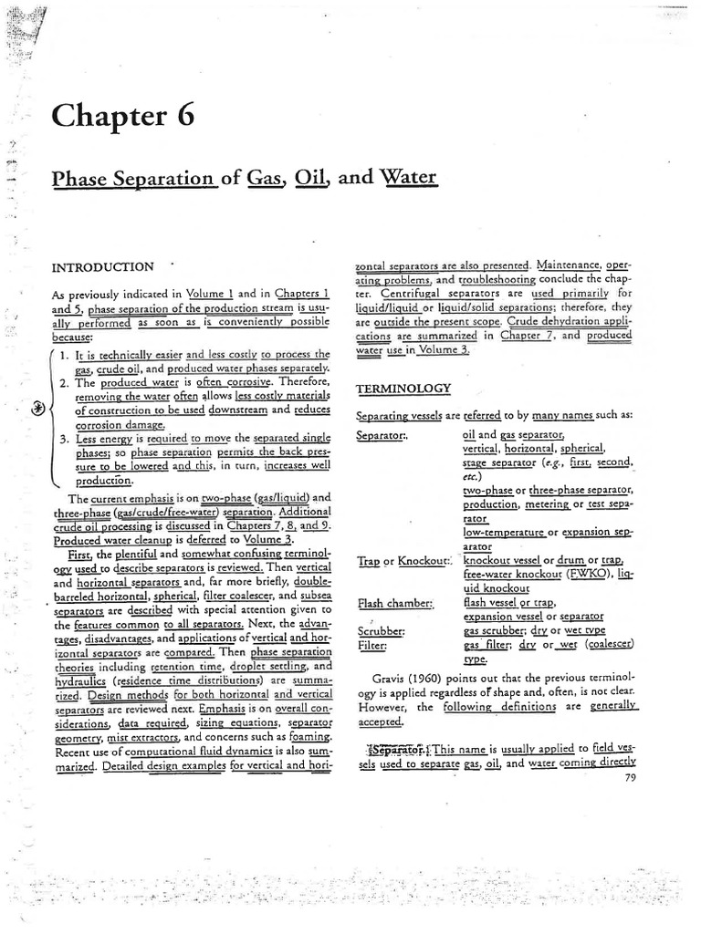 2818_001 chapter 6 phase separation of gas oil water | PDF