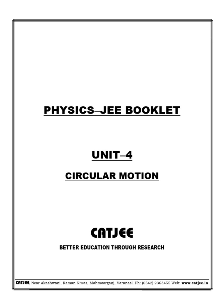 Circular Motion [ Booklet ] | PDF | Acceleration | Velocity