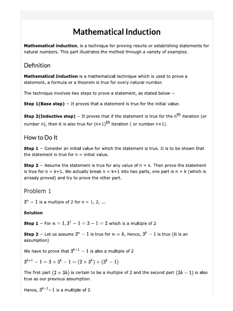 Mathematical Induction | PDF